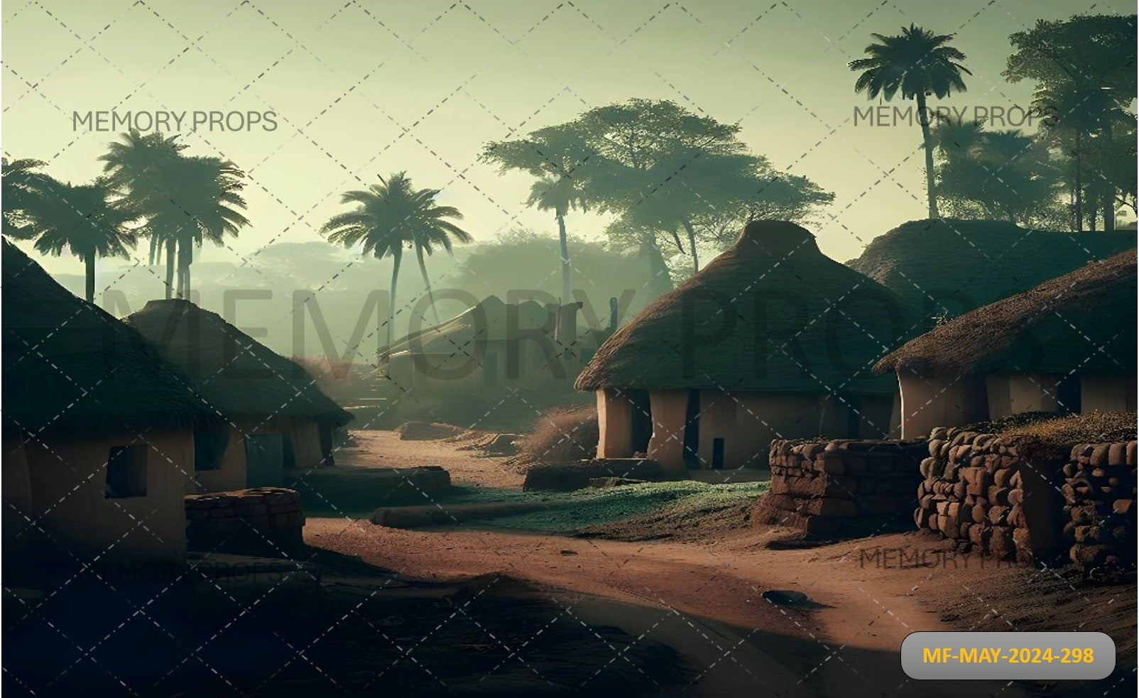 Village Theme Printed Backdrop