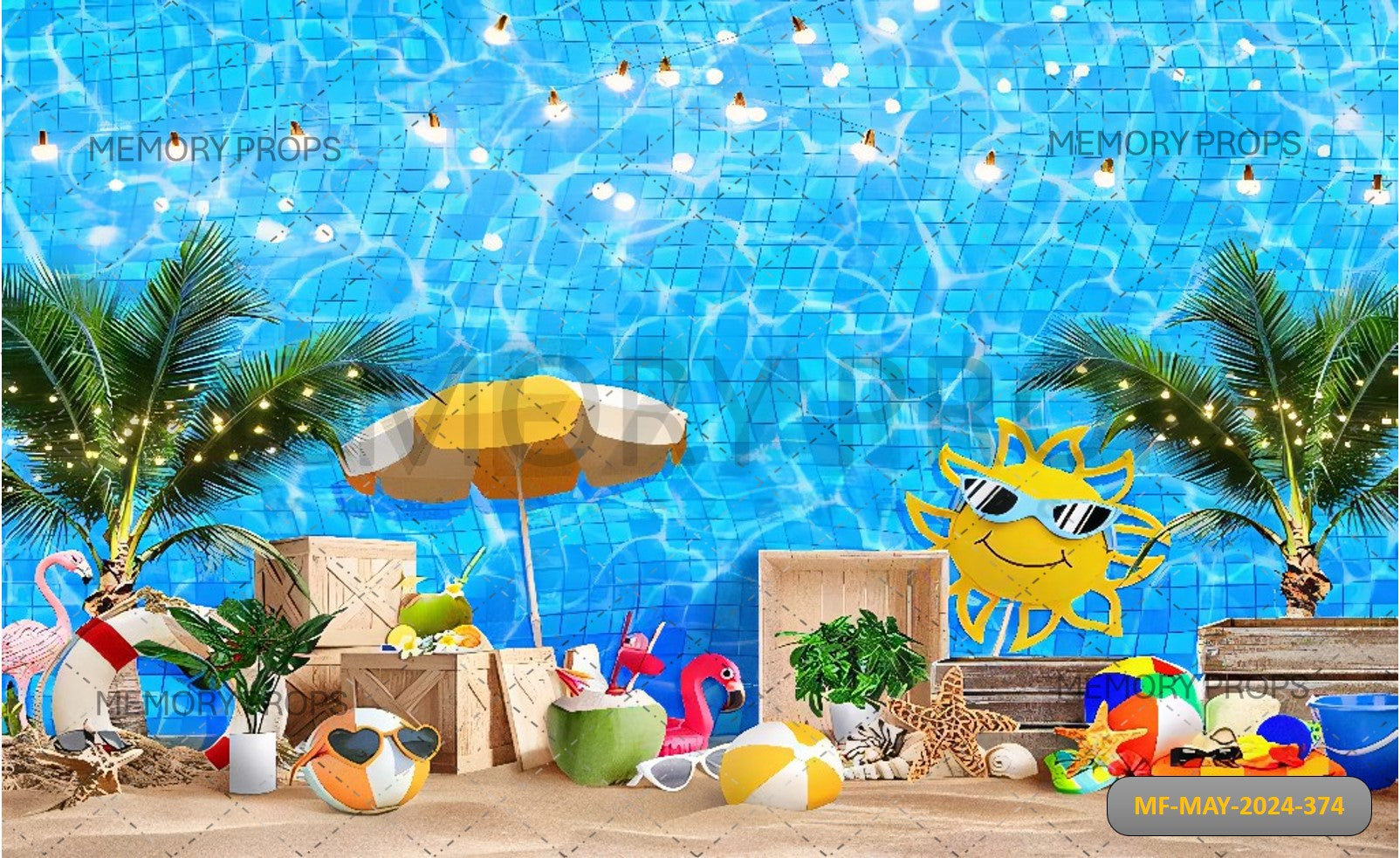 Pool Party Printed Backdrop