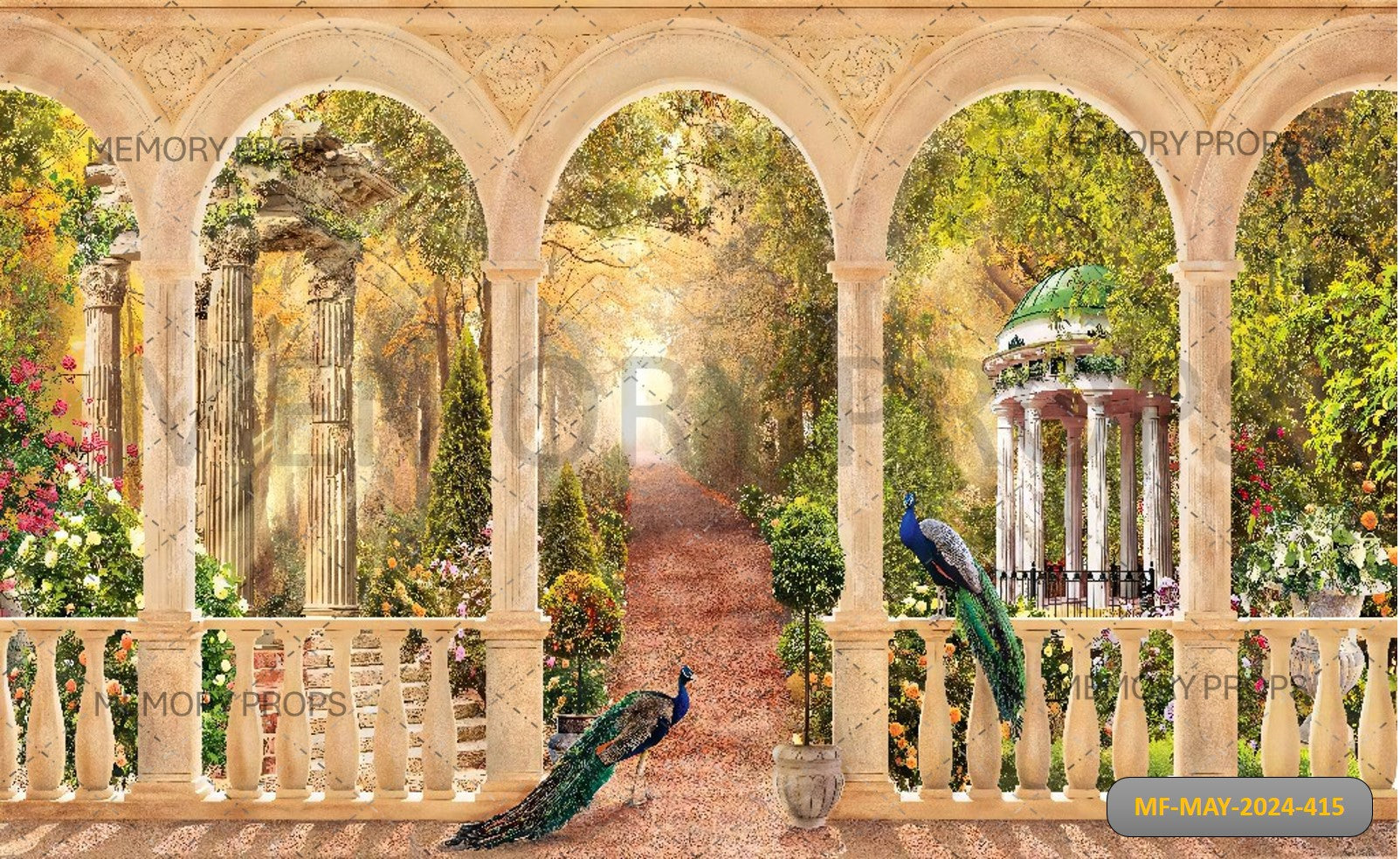 peacock Theme Printed Backdrop