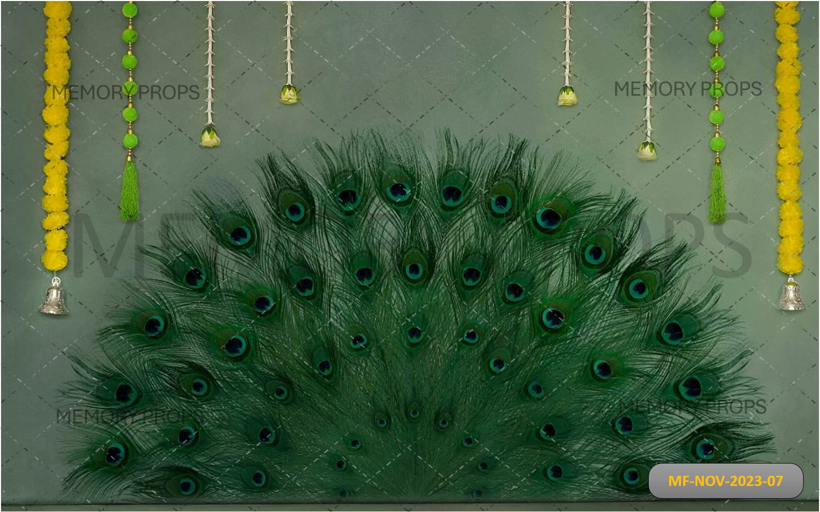Peacock Feather for Janmashtami Printed Backdrop