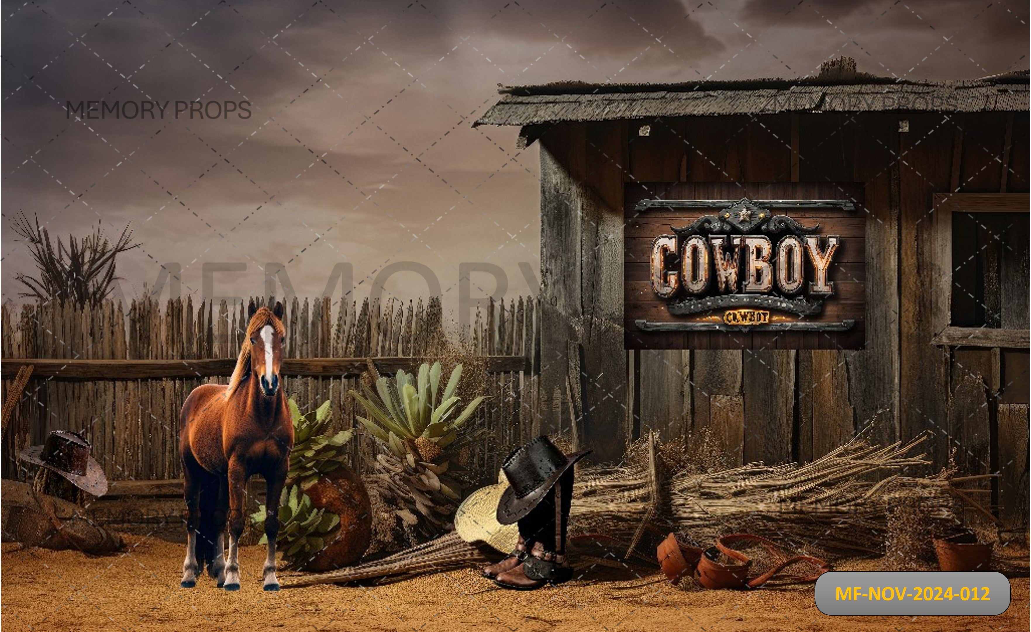 Rustic Ranch Roundup Printed Backdrop