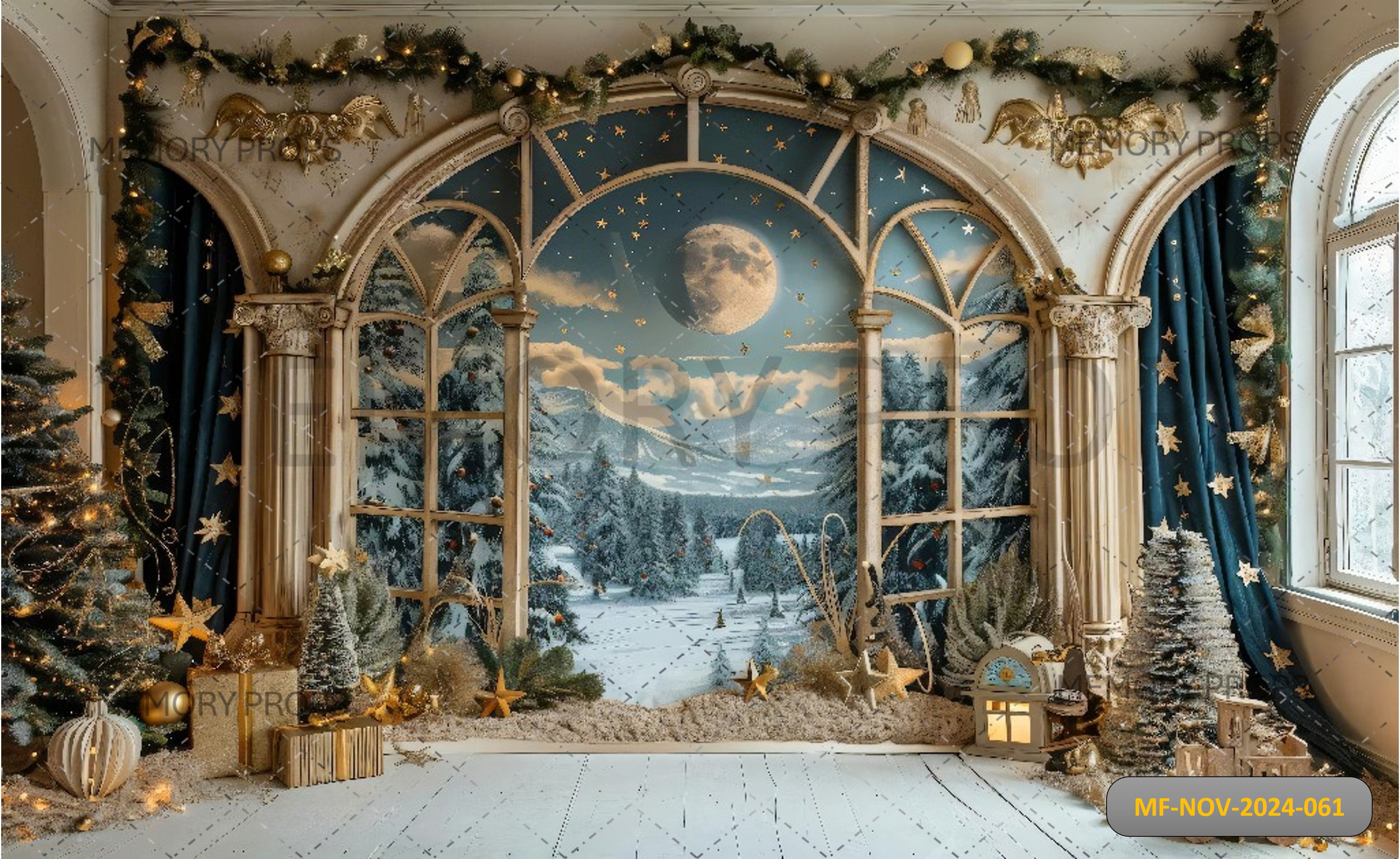 Santa's Village Printed Backdrop