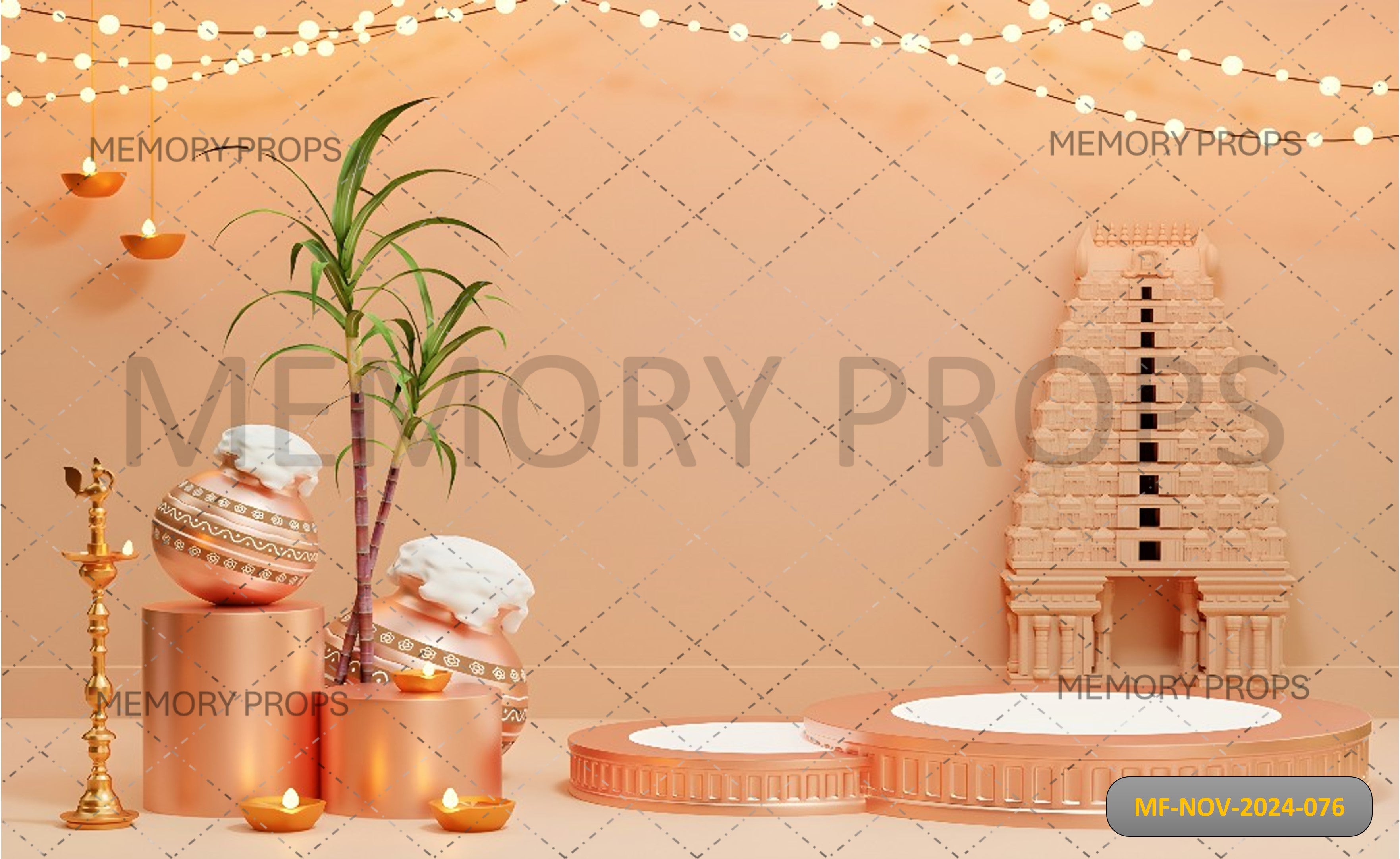 Pongal Celebration Bliss Printed Backdrop