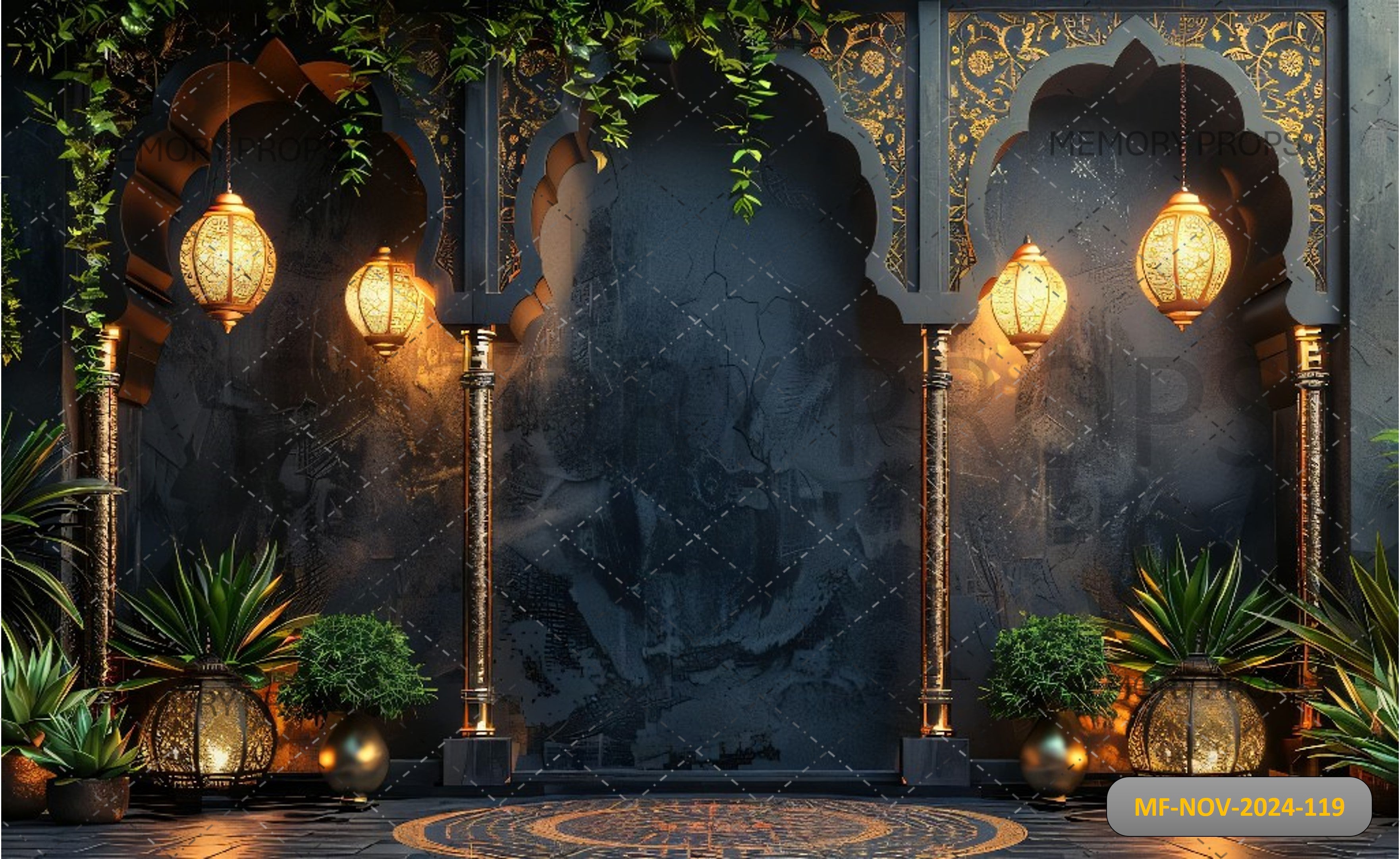 Retro Wall Theme Printed Backdrop