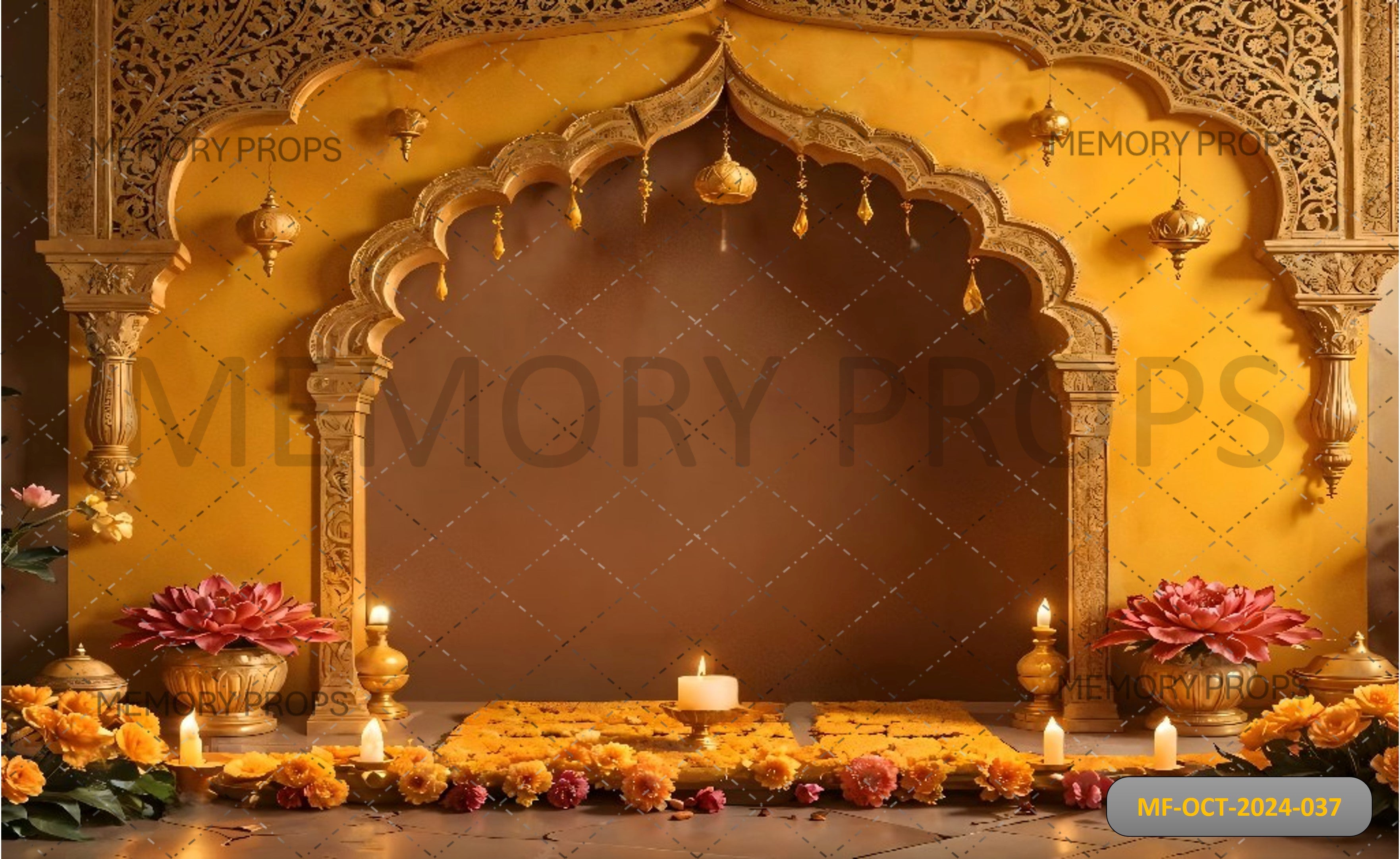 Hindu Arch Diwali Printed Backdrops