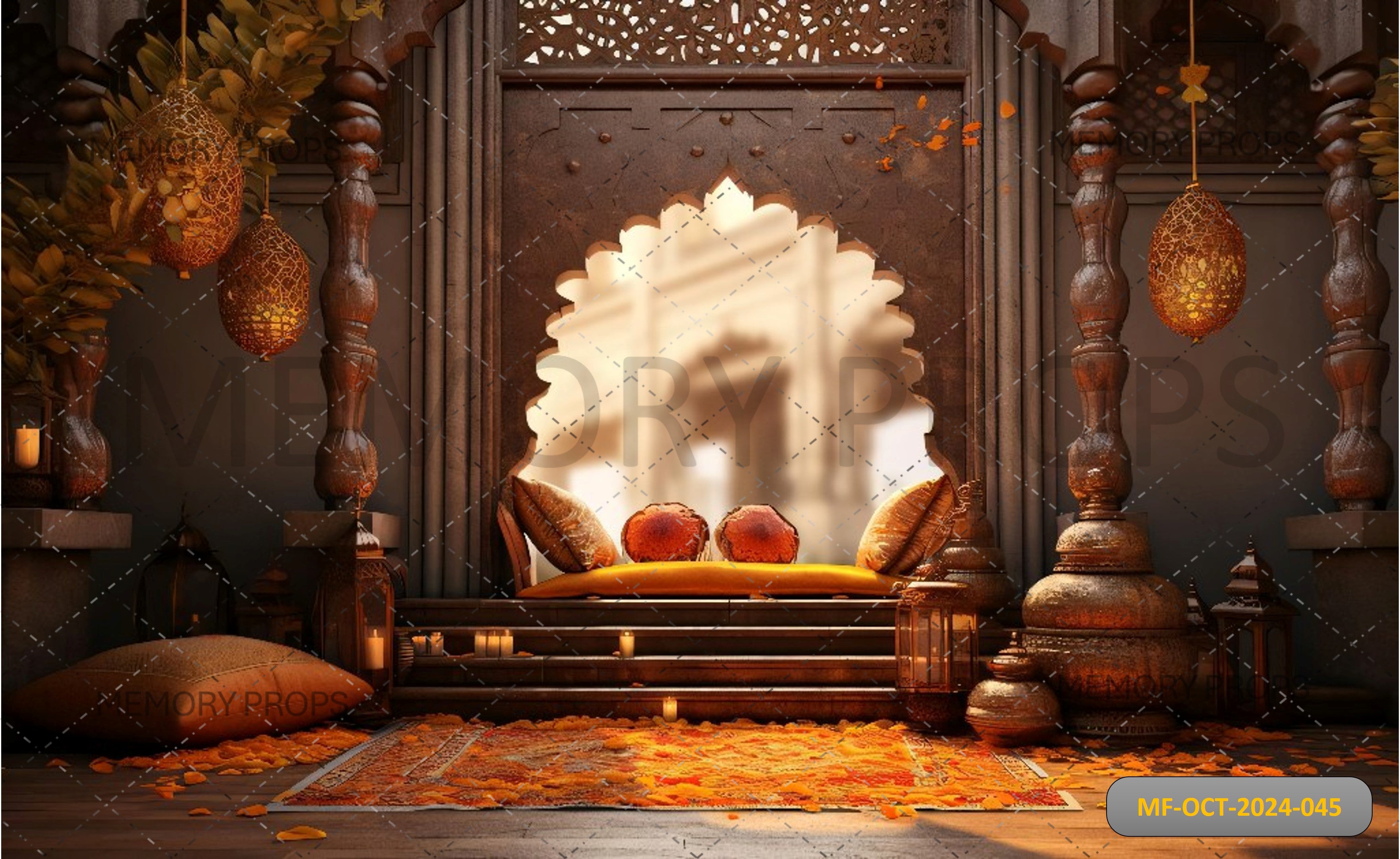 Indian Ancient Temple Printed Backdrop