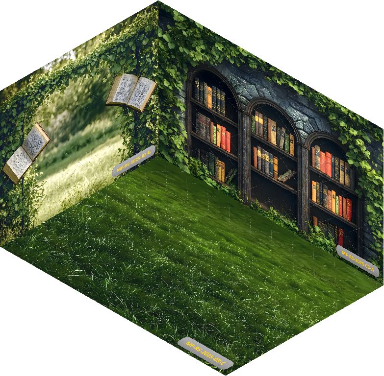 Enchanted Garden Library Room Set Backdrop