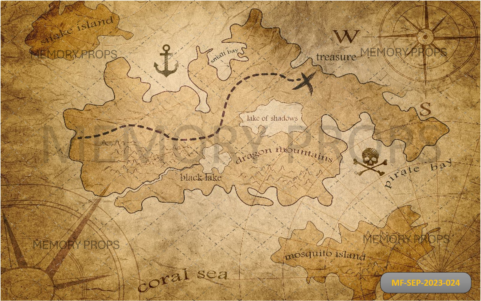 Map Of The Seven Secrets Printed Backdrop