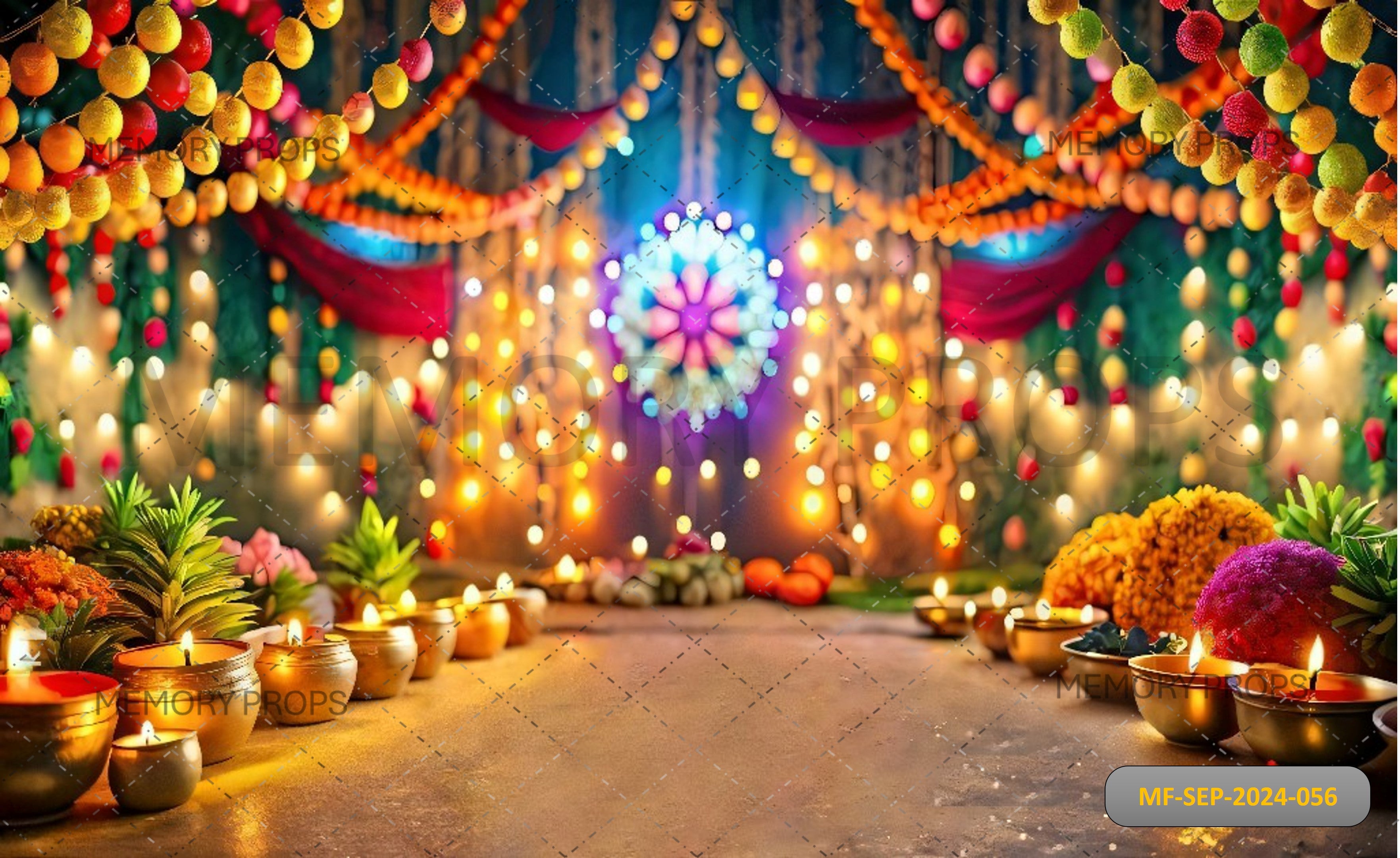 Diwali Night Printed Backdrop