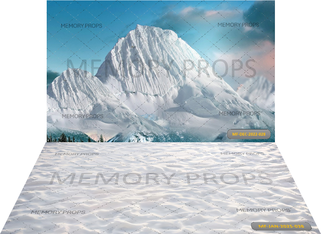 Ice On Mountains Ice Flooring Backdrops