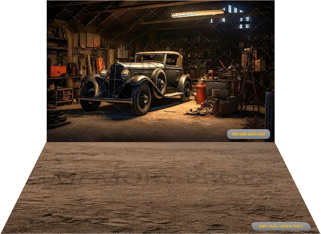 Old Garage Explore Sand Flooring Backdrops