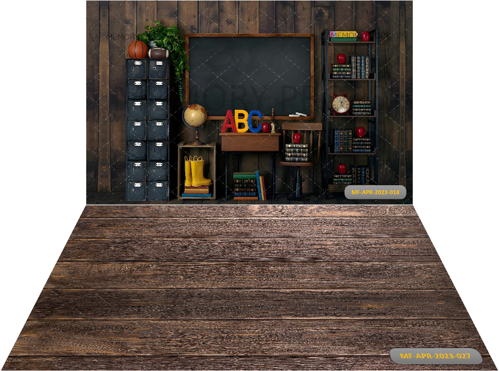 School Class Room + Knotty Wood Backdrops