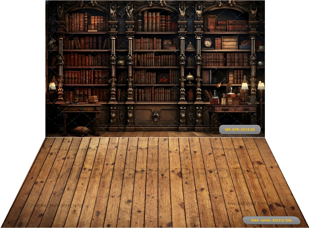 Book Shelf Wooden Texture Backdrops