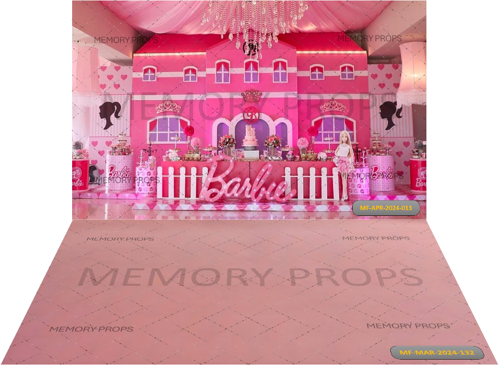 Barbie Birthday Theme Lite Pink Texture Backdrops