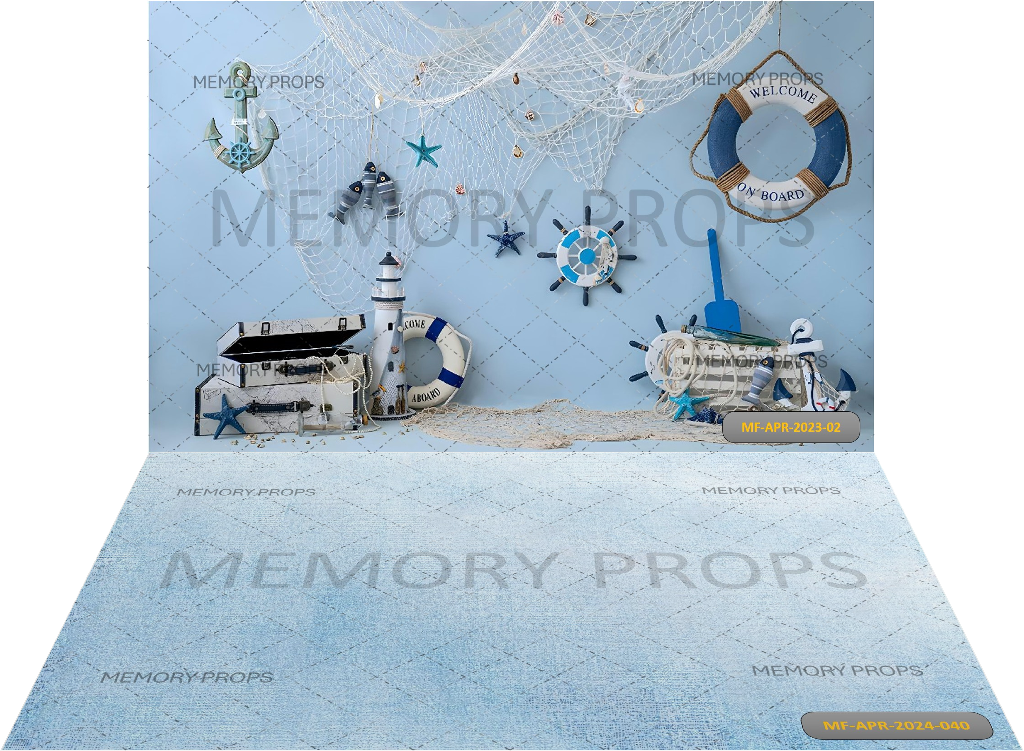 Sailor Theme Ice Blue Texture Backdrops