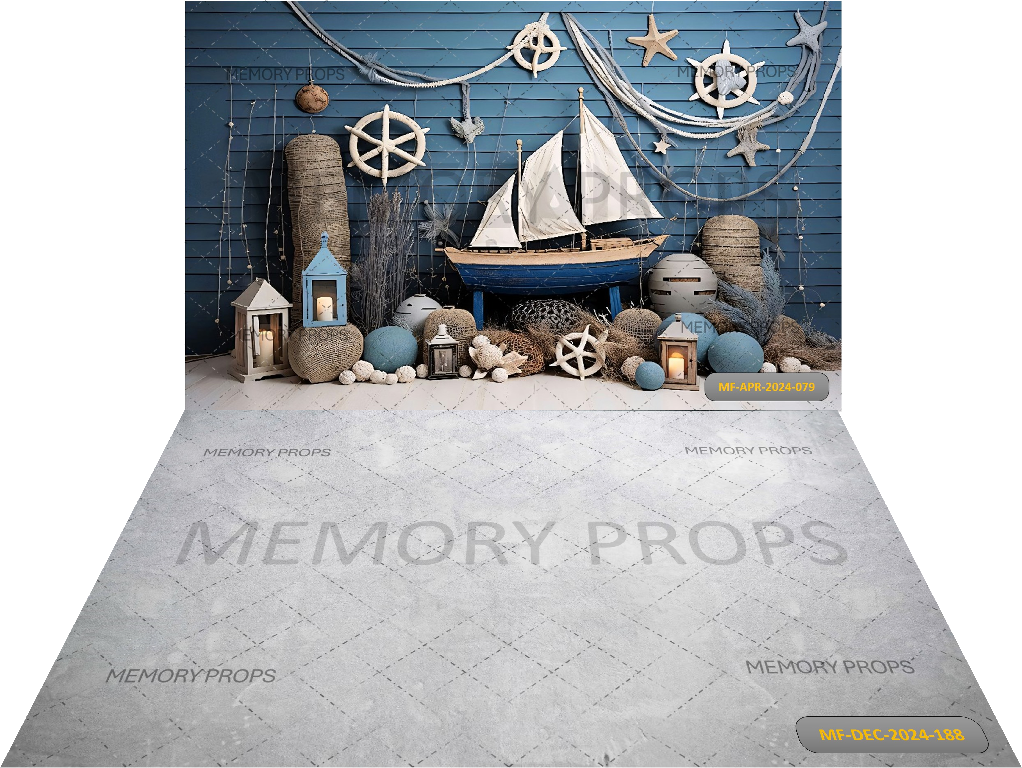 Avezzano Summer Boat Theme Grey Texture Backdrops