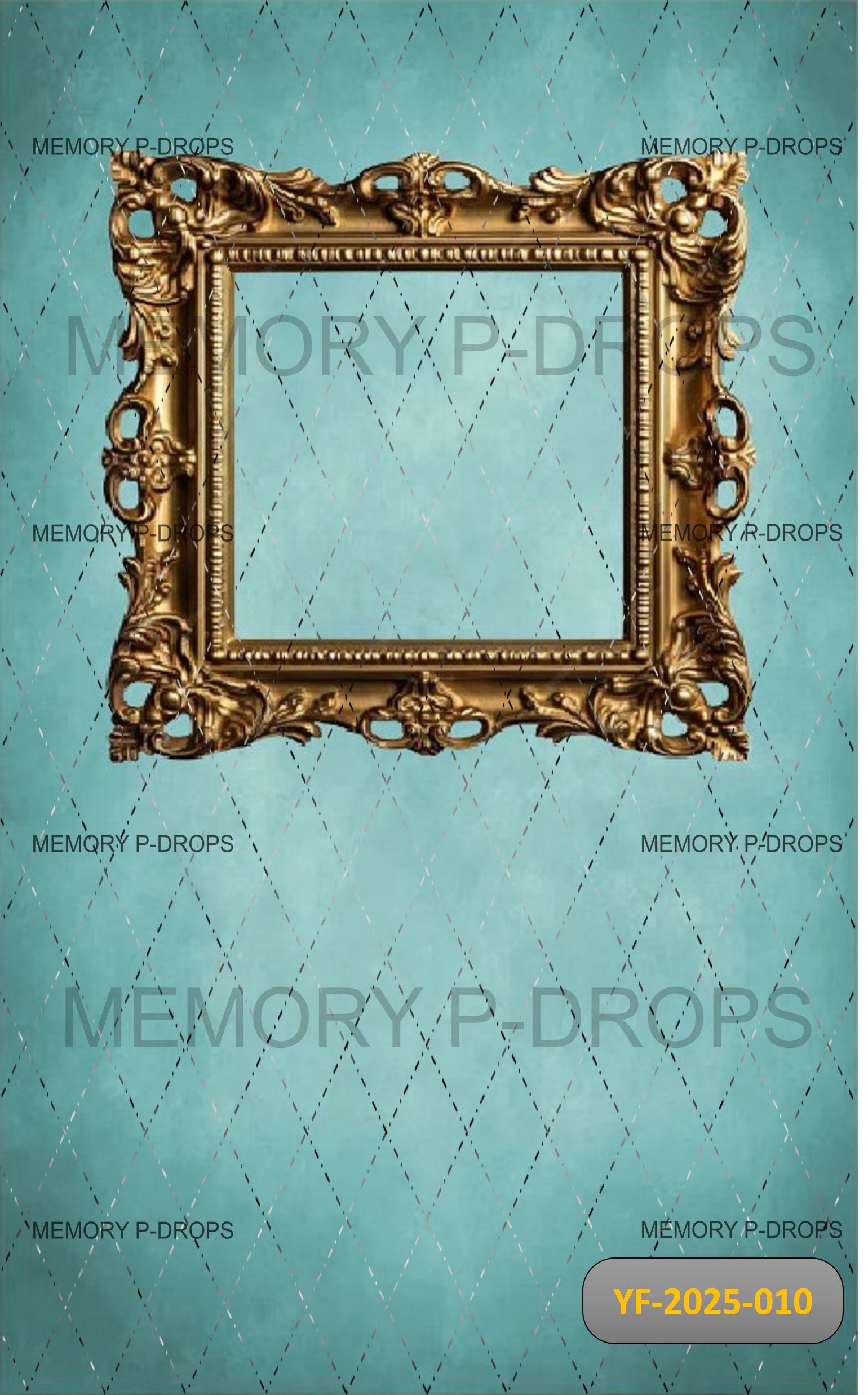 Green Square Photo Frame Printed Backdrop