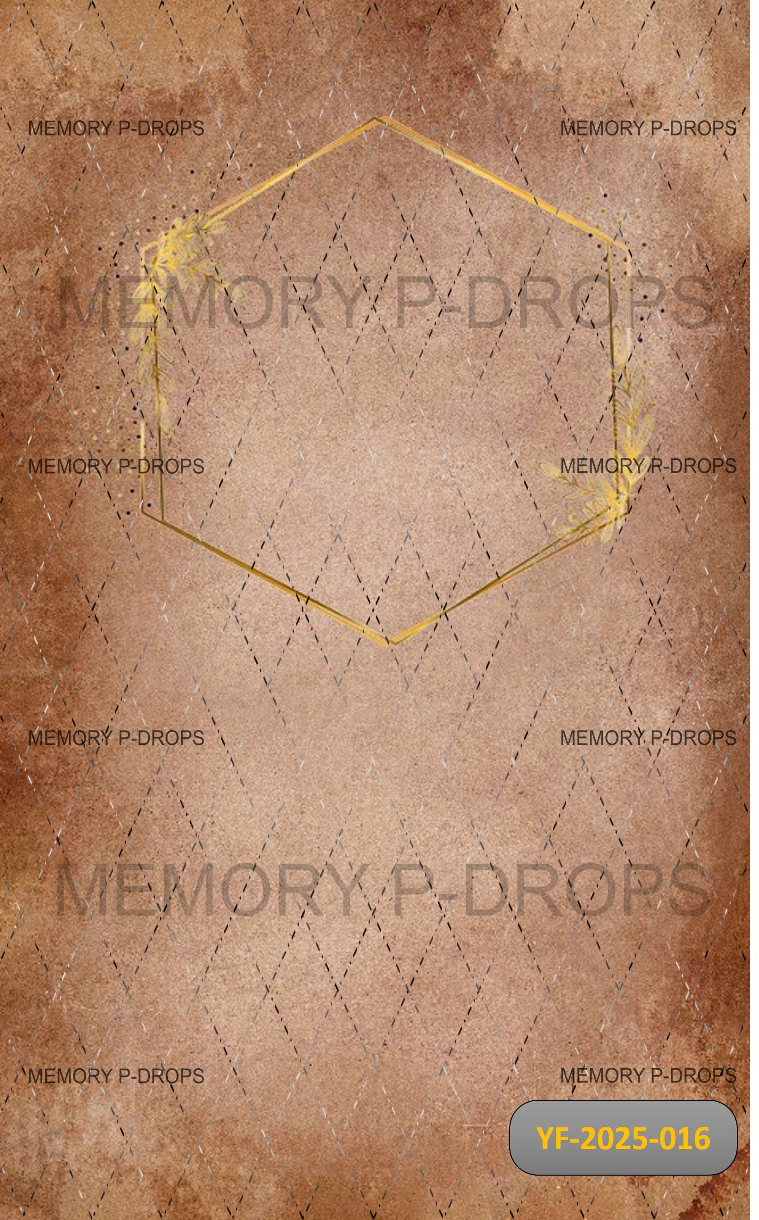 Decorative Gold Photo Frame Printed Backdrop